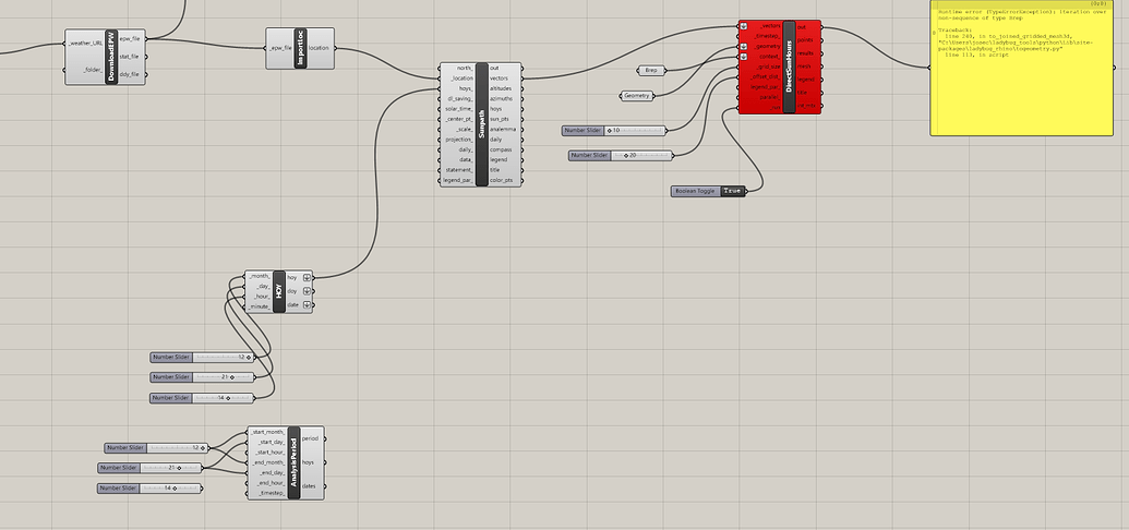 Direct Sun Analysis Error 1 Solution Exception Iteration Over Non