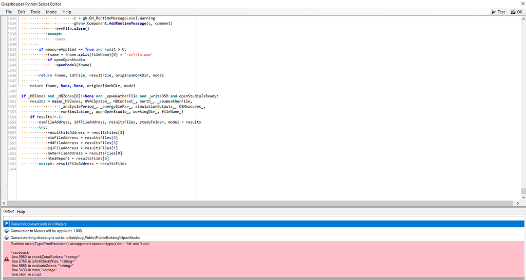 OpenStudio error: unsupported operand type(s) for -: 'list' and 'tuple ... OpenStudio error: unsupported operand type(s) for -: 'list' and 'tuple ...