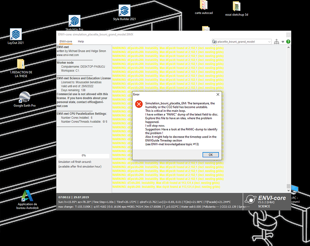 Error message during simulation - Ladybug Tools | Forum