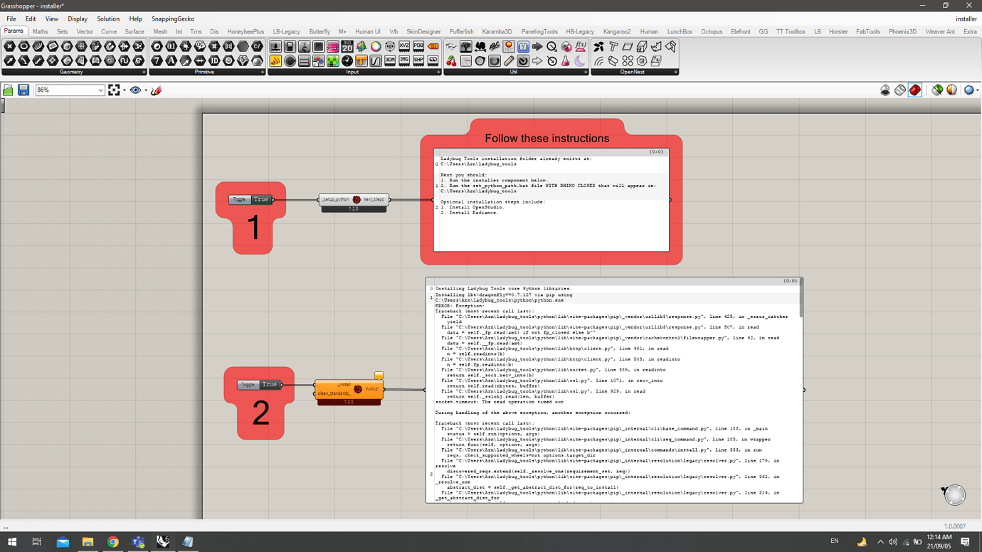 Ladybug-tools installation issue | ERROR: Exception - ladybug-tools - Ladybug Tools | Forum