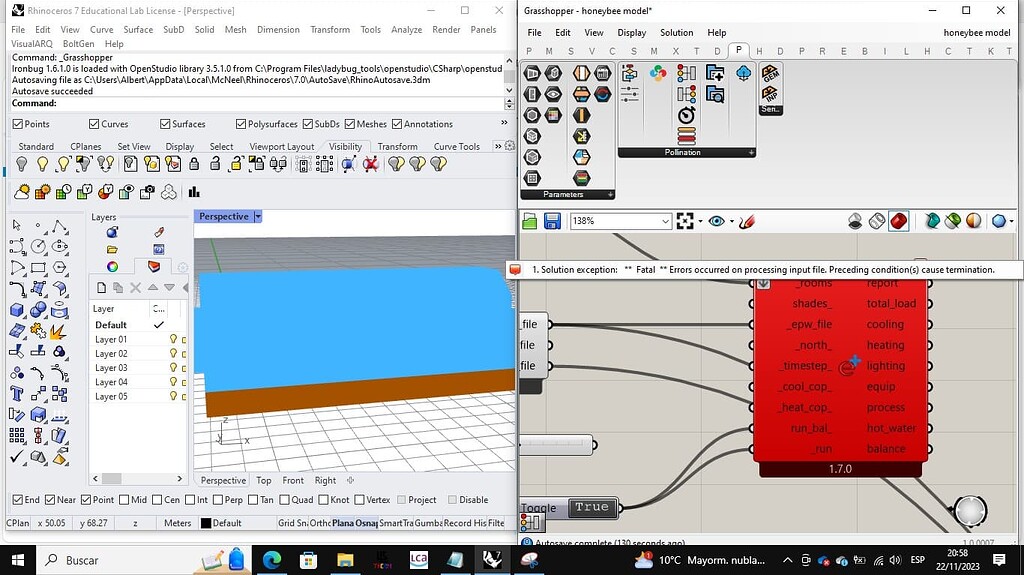 Error honeybee annual loads - ladybug-tools - Ladybug Tools | Forum