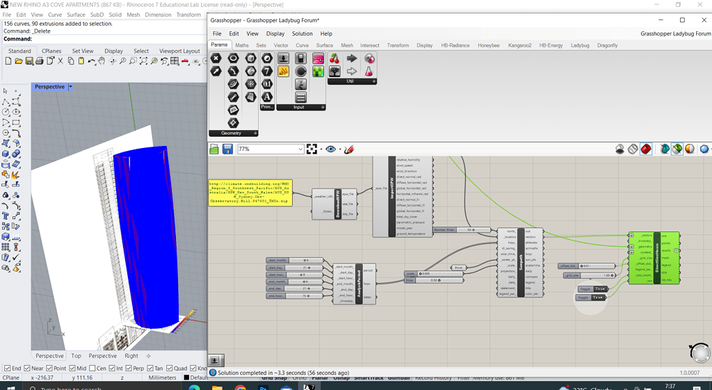 Daylight Hour Analysis on Lofted Surface not Working Correctly ... Daylight Hour Analysis on Lofted Surface not Working Correctly ...