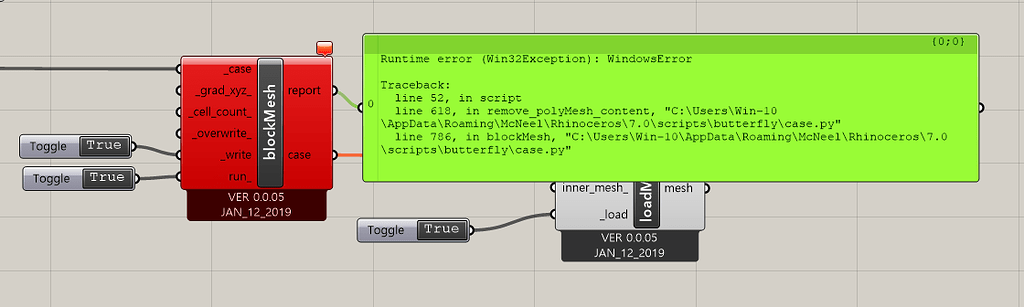 Butterfly errors, "WindowsError" - butterfly - Ladybug Tools | Forum