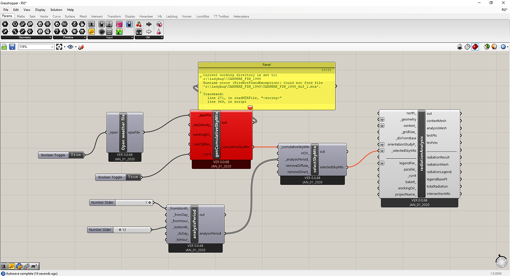 Epw works with every other, except with cumulative sky matrix in order ...