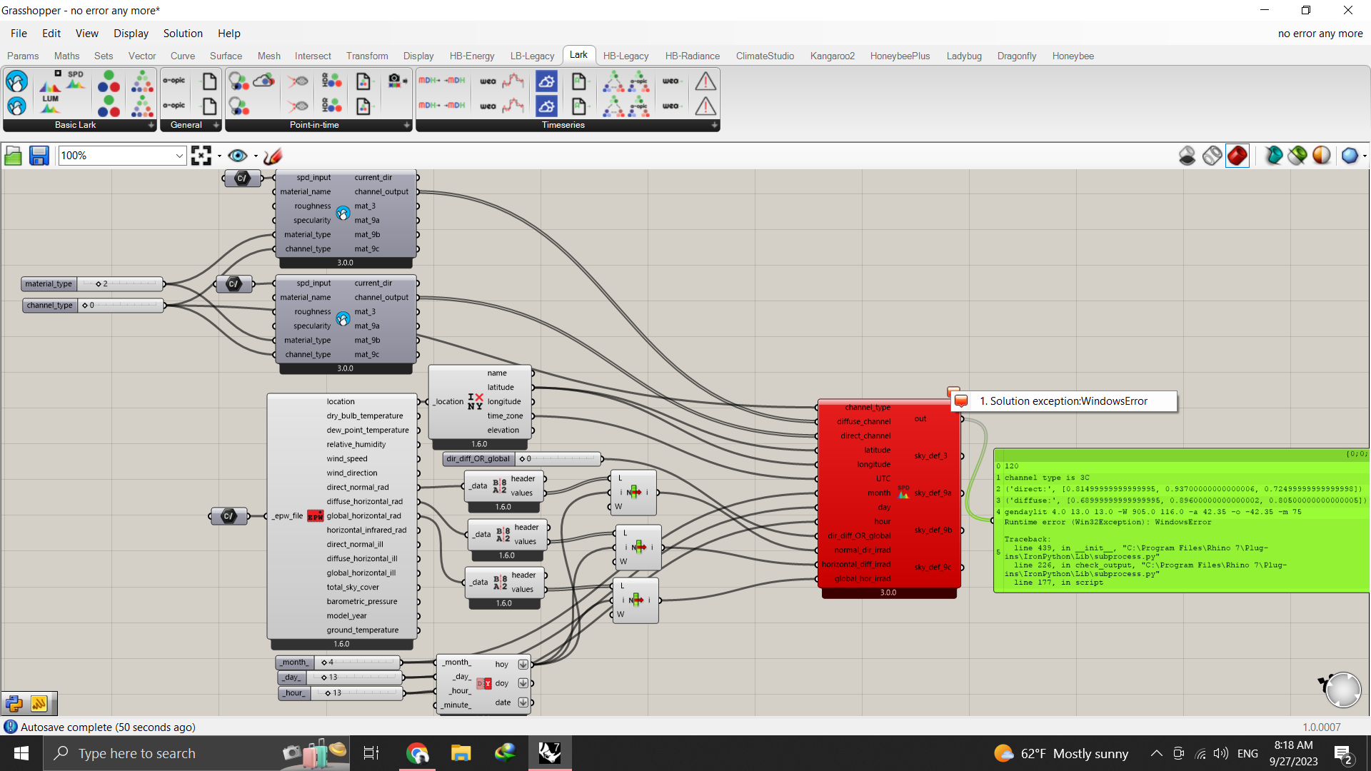 Problem with Lark plugin - ladybug-tools - Ladybug Tools | Forum